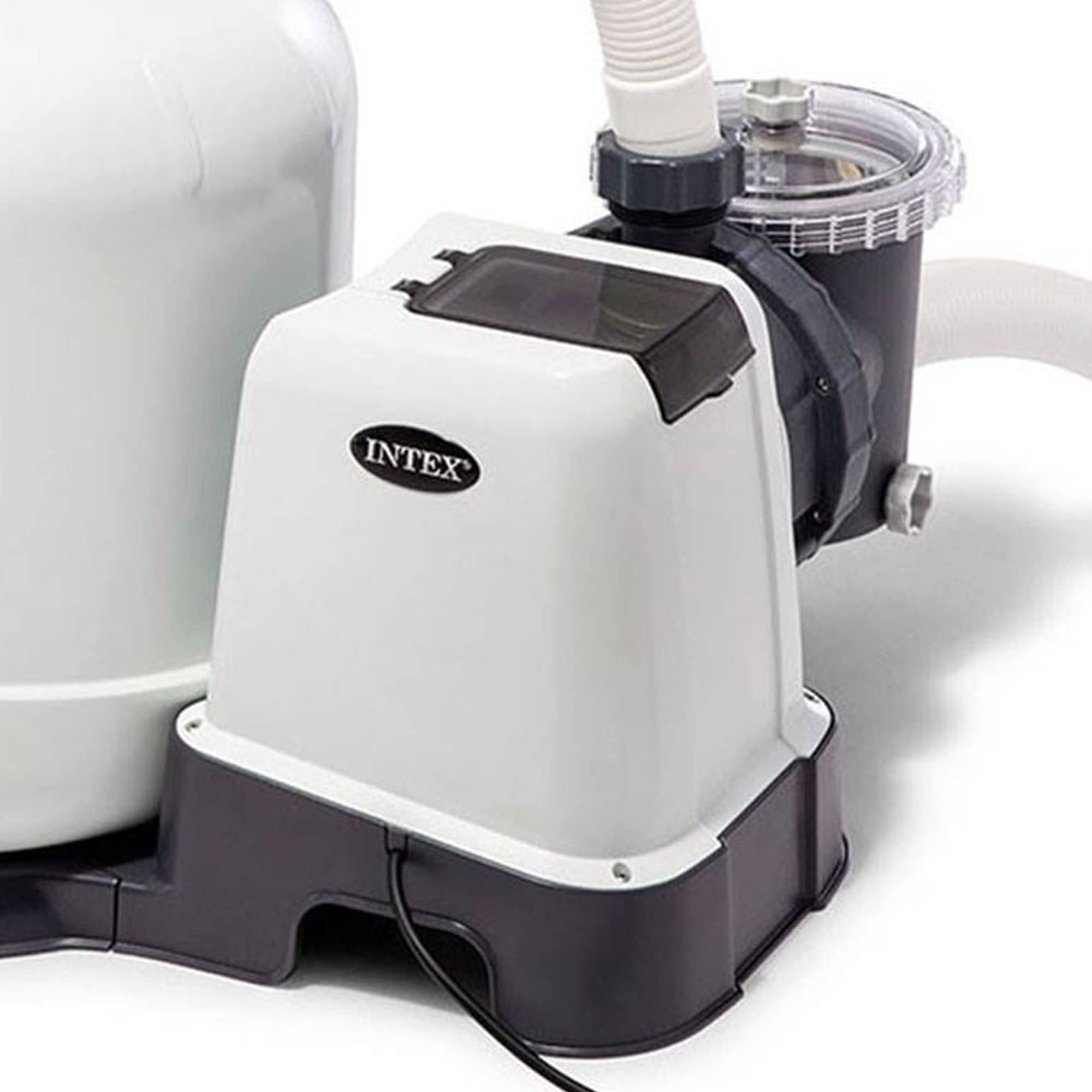 Intex 3000 GPH Sand Filter Pump with Built-In Timer and Krystal Clear Saltwater System Maintenance Set for Above Ground Outdoor Swimming Pools