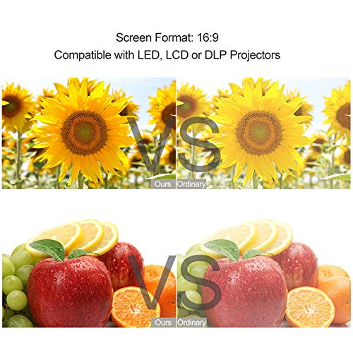 IULJH 80/100/ 120 Inch Projector Screen 16:9 Frameless Video Projection Screen Foldable Wall Mounted for Home Office Grey Screen (Size : 84 inch)