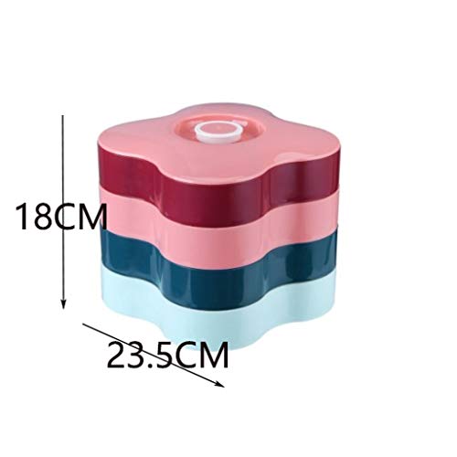 PNNERR Dried Fruit Storage Box, Living Room Candy Box Creative Multi-Layer Compartment with Lid European-Style Household Snack Tray