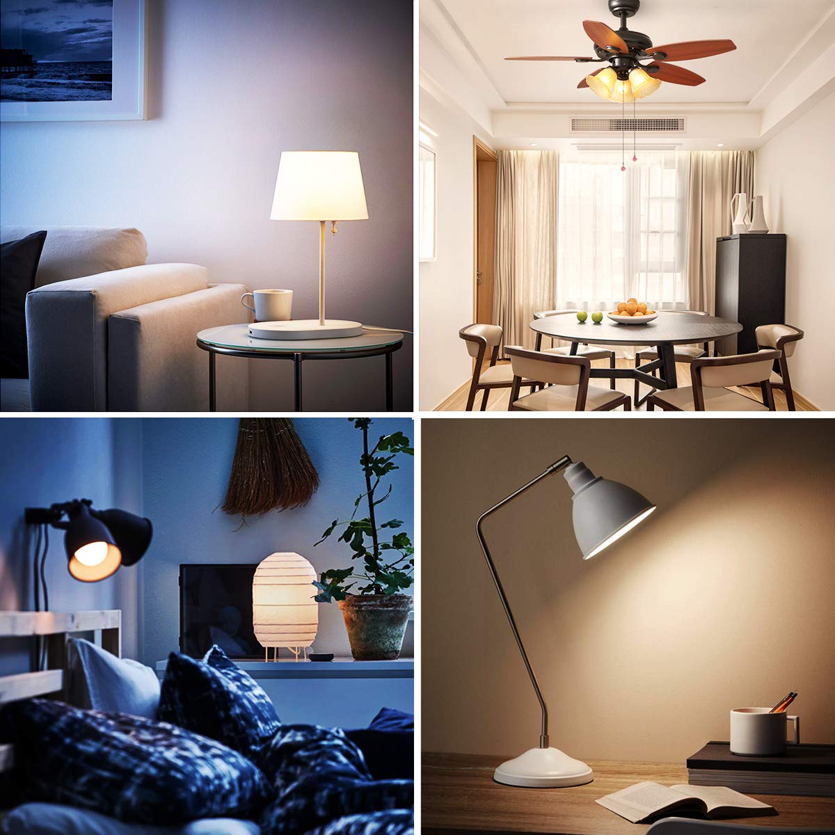 ILC Color Changing LED Light Bulbs, 70W Equivalent, 2700K Warm White A19 E26 Screw Edison Base RGBW Dimmable - 12 Color Choices - Timing Infrared Remote Control Included (2 Pack)