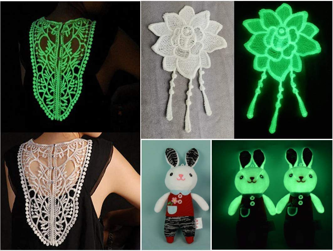 HQleshui 2pcs Glow in The Dark Embroidery Thread, Polyester Embroidery Thread for Home Embroidery and Sewing Machine
