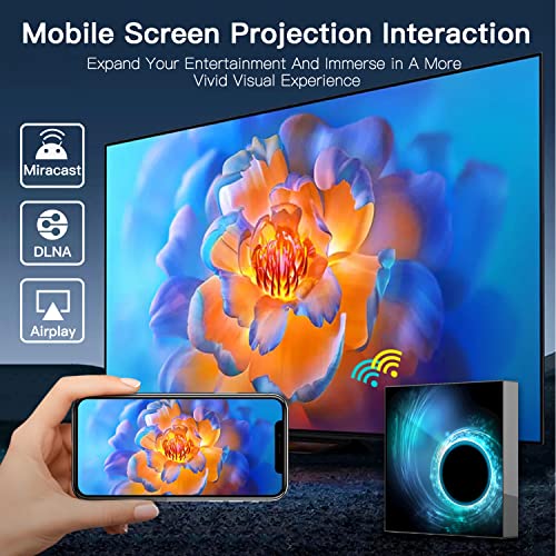Upvivi Android TV Box 10.0 OS with 2GB RAM 16GB ROM Smart Android Box with Allwinner H616 Quad-core Supports 2.4G/5.0GHz Dual-WiFi 6K Utral HD Bluetooth 4.0 Android TV Boxes