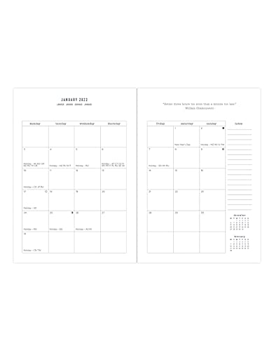 Letts Inspire A6 week to view 2022 diary - white