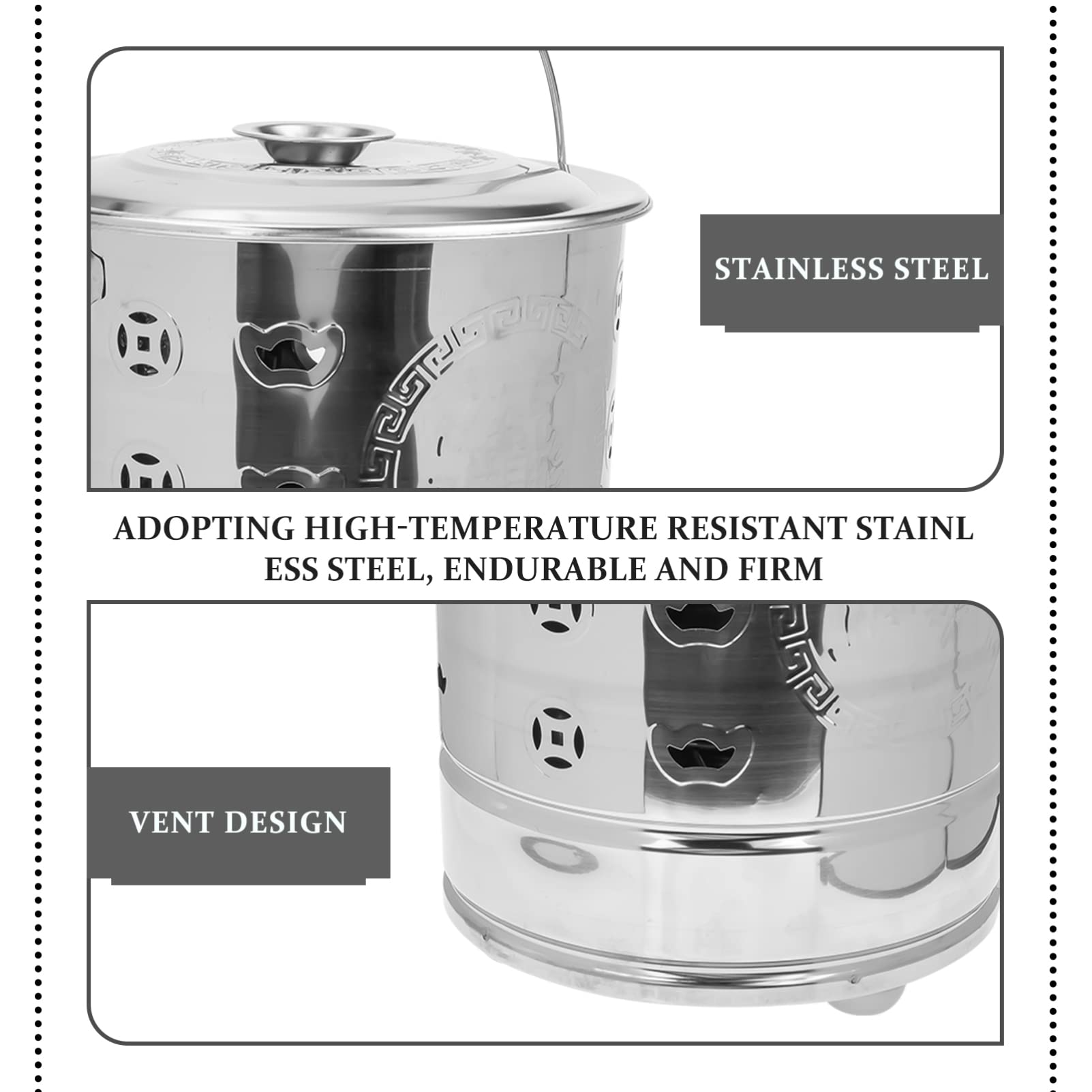 Operitacx Stainless Steel Burn Barrel Incinerator Cage Metal Fire Pit Garden Fire Cage Yard Debris Burn Incinerator Bin for Garden Paper Leaf Trash Wood Backyard Bonfire