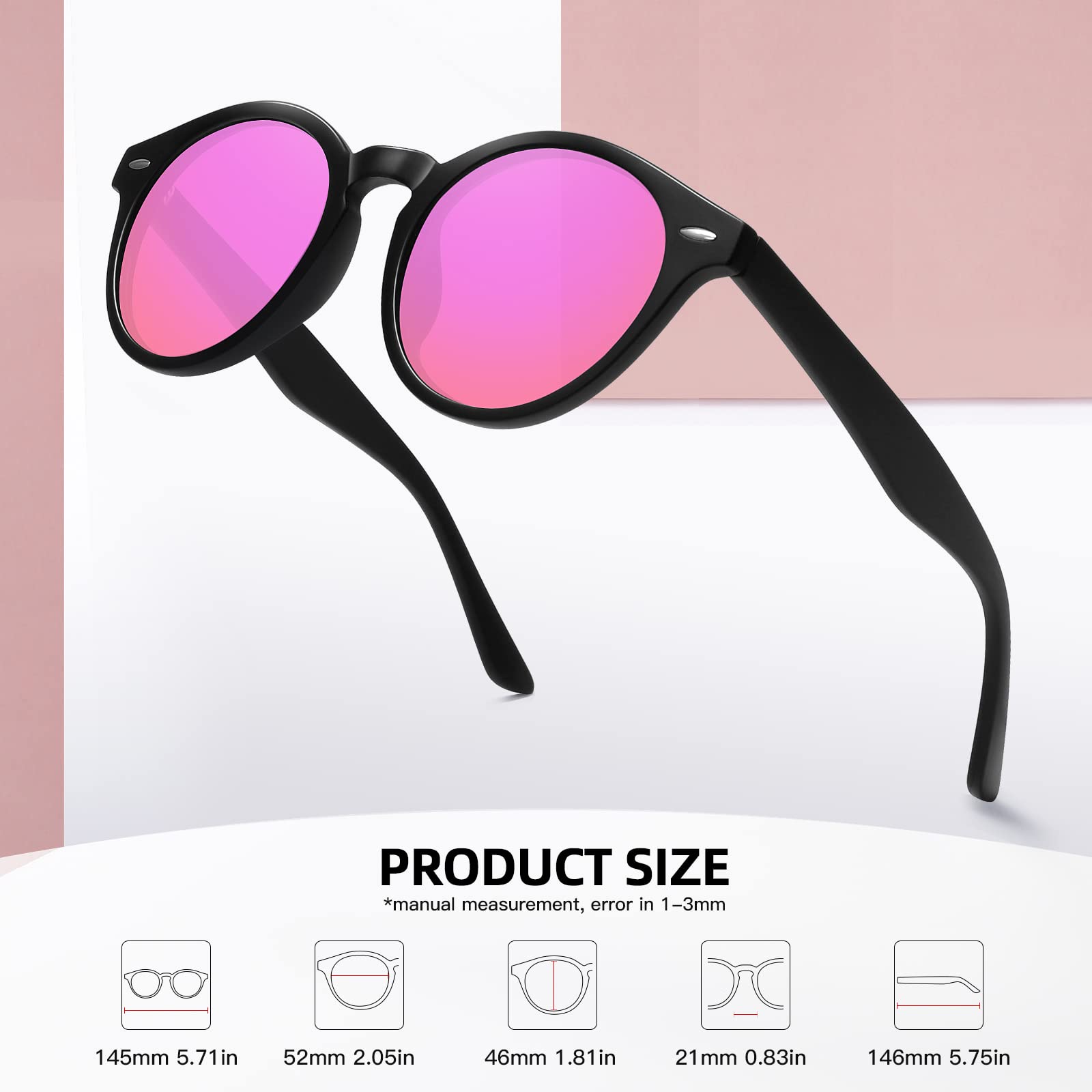 MEETSUN Classic Round Polarized Sunglasses for Women Retro Vintage Designer Style Trendy Sun Glasses UV400 Lens (Light Brown)