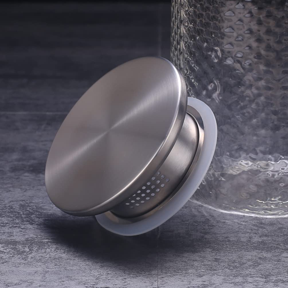 Operitacx Water Bottle Accessories Water Pitcher Replaceable Lids Stainless Steel Pitcher Lids Pitcher Glass Lids Covers Glass Jug Cover Stoppers for Water Jug Glass Pitcher () Lemonade Pitcher