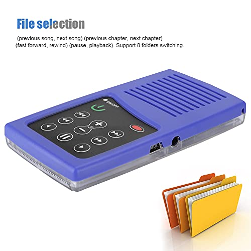 TOPINCN Audio Bible Player Solar Charging E Bible eReader Tablet Built in 4G Capacity 350mAh Battery (Blue)