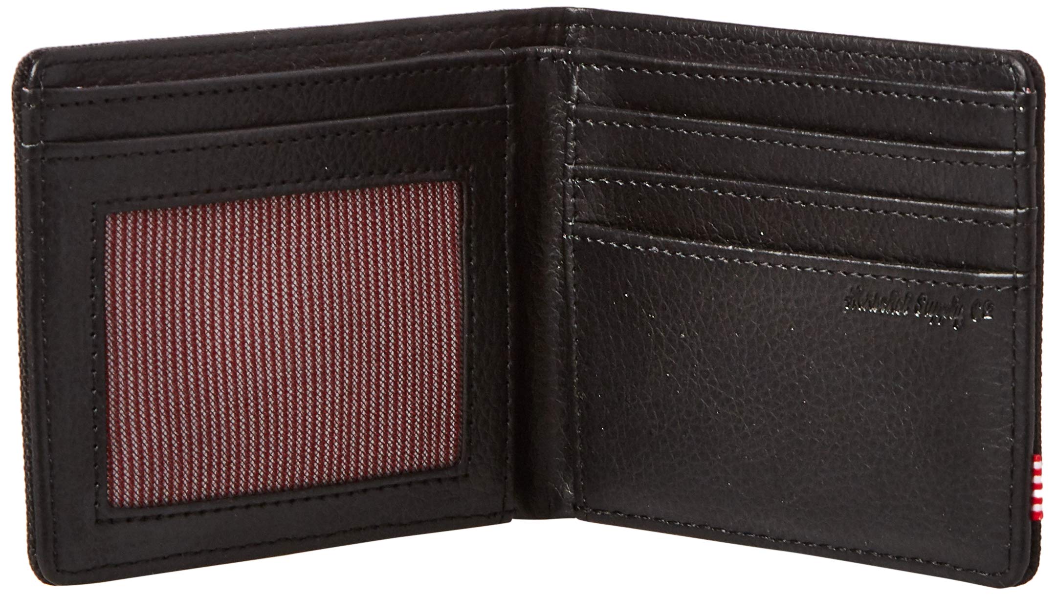 Herschel unisex adult Hank Rfid Bi Fold Wallet, black/black Synthetic Leather, One Size US