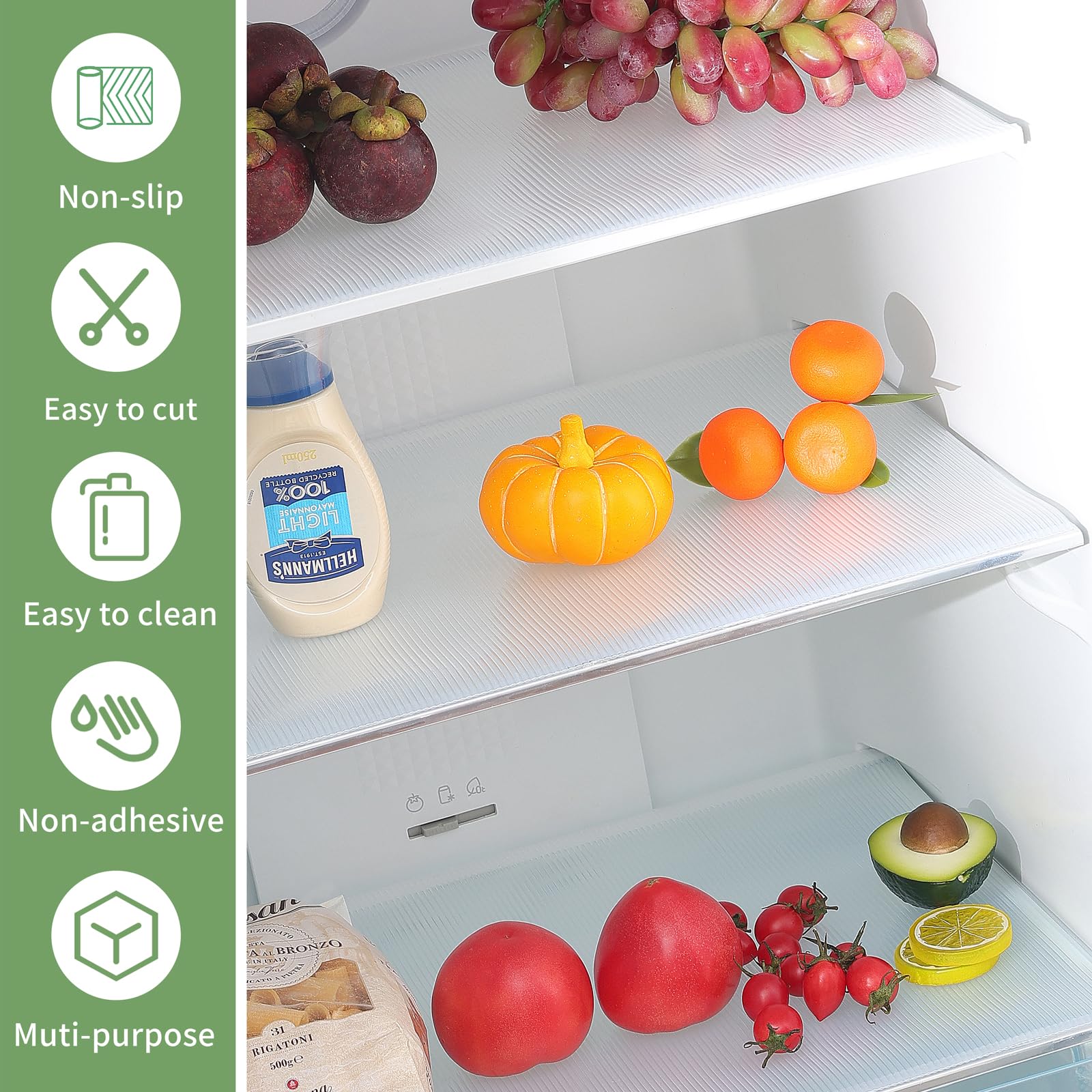 wohomuke Shelf Liners 19 inch x 20 ft Shelf Liners for Kitchen cabinets nonstick Shelf Lining Drawer Mats EVA Protector for Cupboard (Clear Ribbed,19 inch x 20 ft)