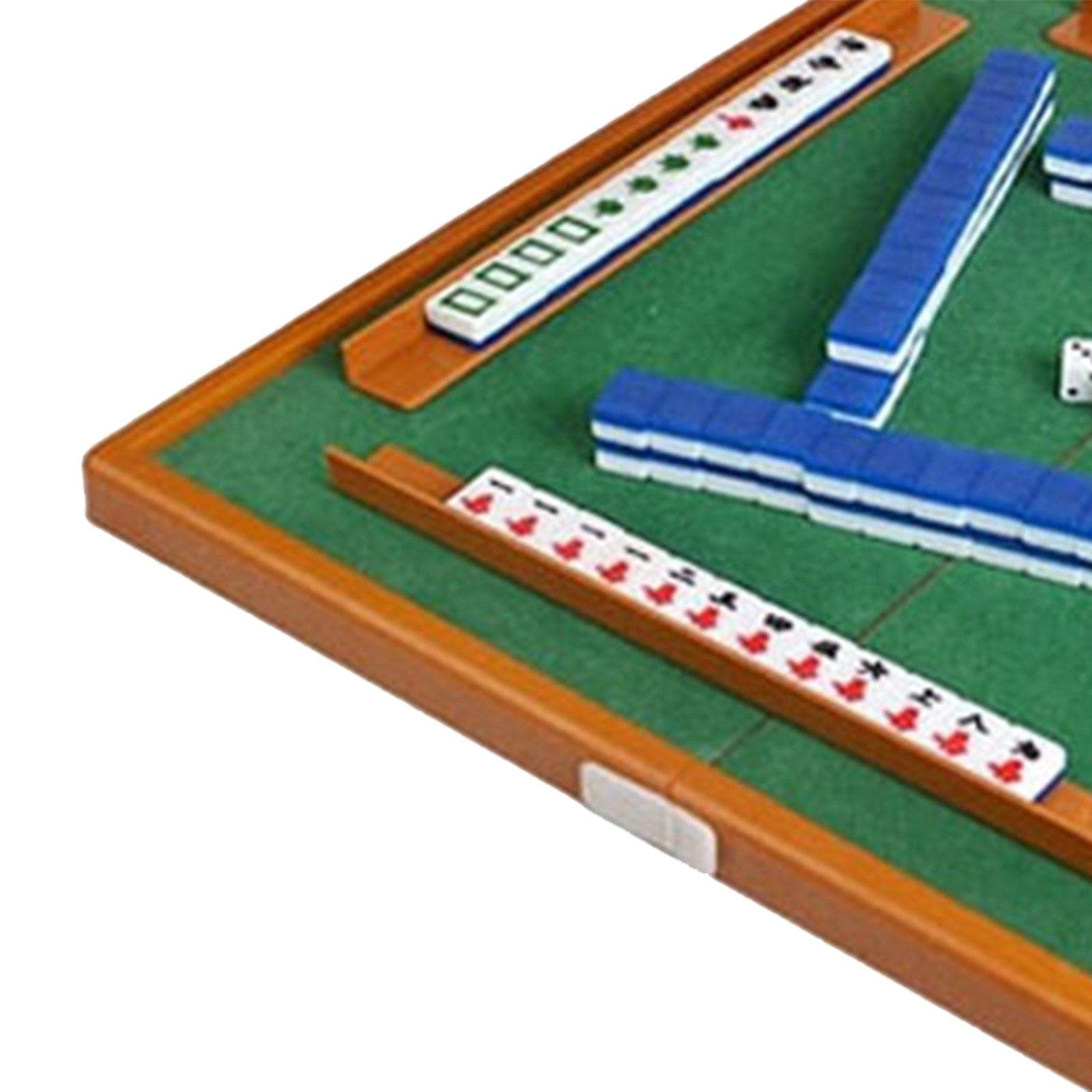 Portable Mini Chinese Mahjong Set, with Foldable Table Indoor Entertainment Accessories Tile Game Activity Game for Home Travel Party
