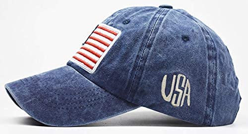 IZUS American Flag,Distressed Baseball Hat β Distressed Cotton-Blend Dad Hat Embroiderred for Adult (Navy)