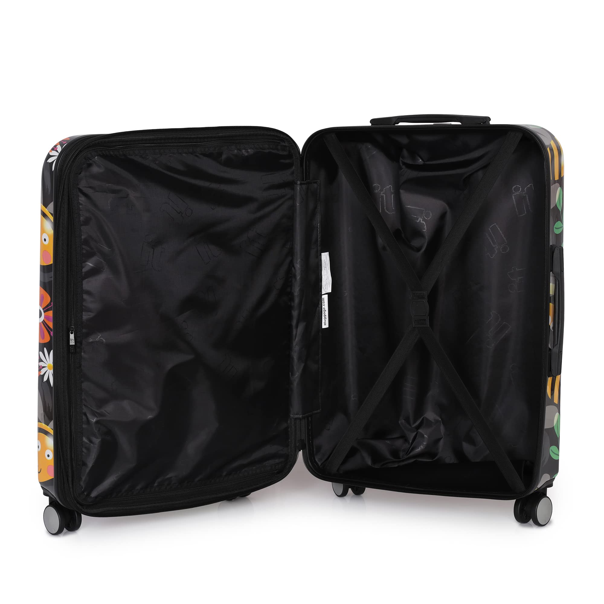it luggage Sheen 31" Hardside Checked 8 Wheel Expandable Spinner, Black Bees-Repeat, 32"