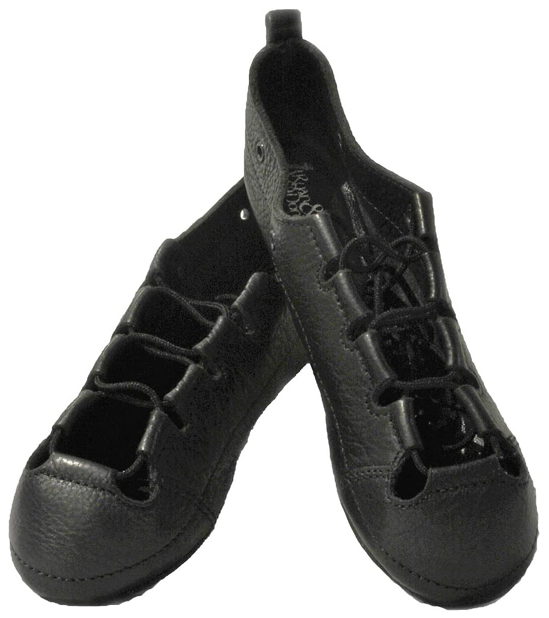 Irish Dance Pumps Soft Shoes, Full Handmade Genuine Leather Upper and Suede Split Sole, Featuring Shock Absorbing Insole,- Free Cotton Shoe Bag โ (Size 13.5) Black