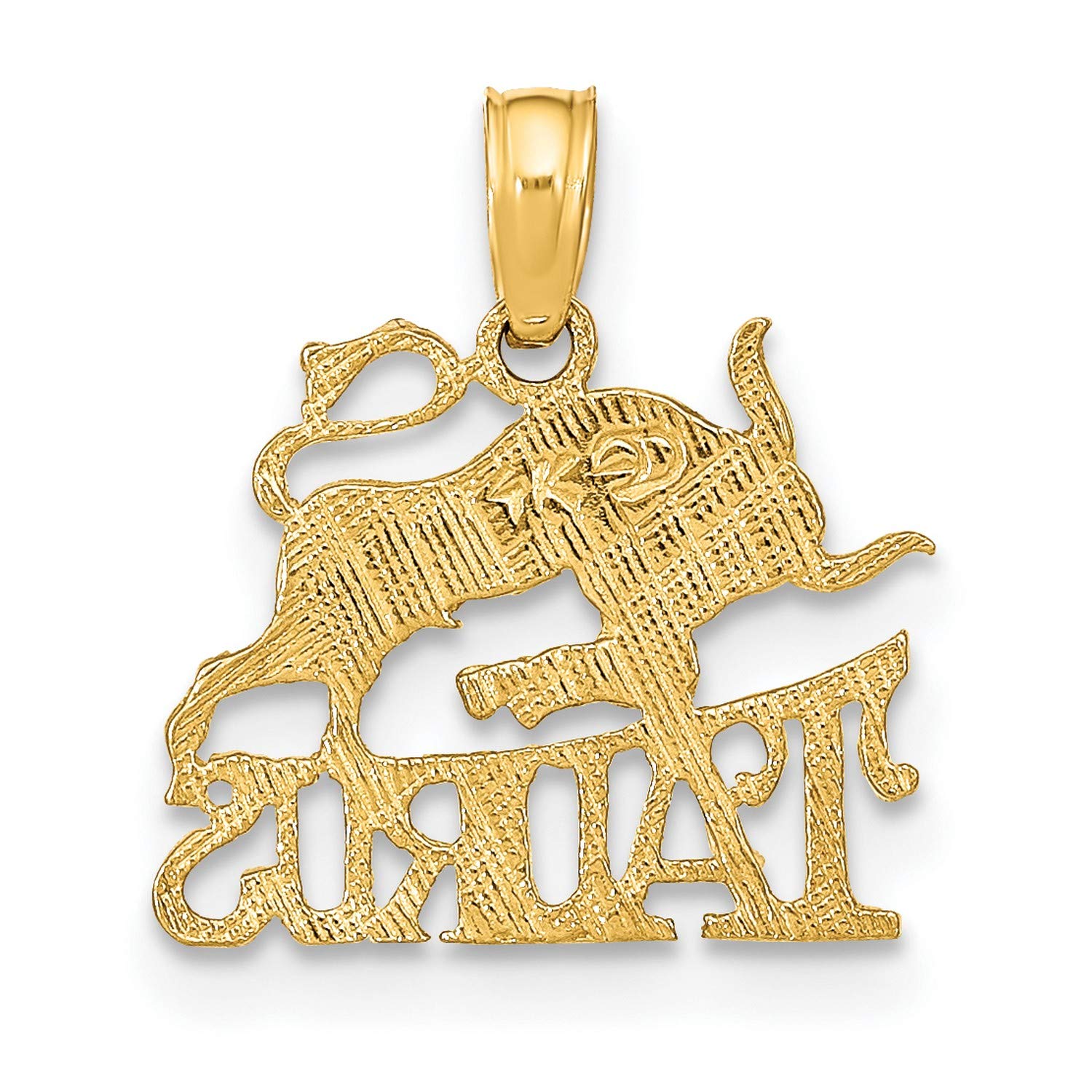 Jewelry Stores Network 14k Yellow Gold Taurus Word And The Bull Zodiac Symbol Pendant 11 mm x 13 mm