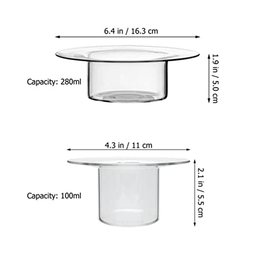 UPKOCH Glass Trifle Bowl 2Pcs Glass Salad Bowl Clear Glass Yogurt Bowl Crystal Dessert Bowl Oatmeal Storage Bowl Appetizer Bowl Plate for Candy Fruit Snacks 100ml+280ml Appetizer Cups