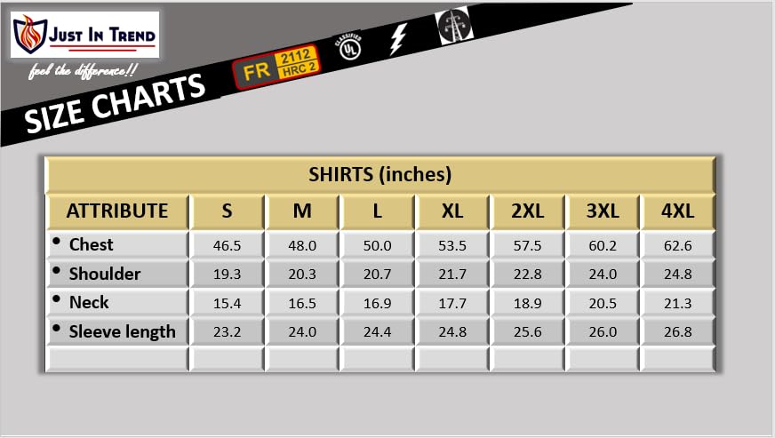 Just In Trend Flame Resistant High Visibility Hi Vis Shirt - 100% C - 7 oz (4X-Large, Khaki)
