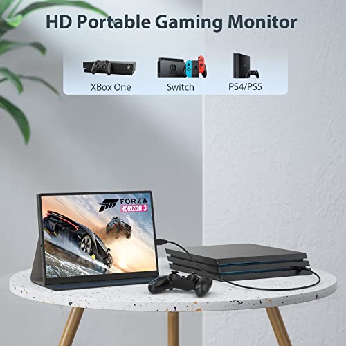 Portable Monitor, 10.5 inch 1920x1280 FHD HDR USB-C Portable Screen Dual USB C Mini HDMI IPS Small Computer Display with Speakers for Laptop PC Mac Surface Xbox Switch PS4/5 with Smart Cover