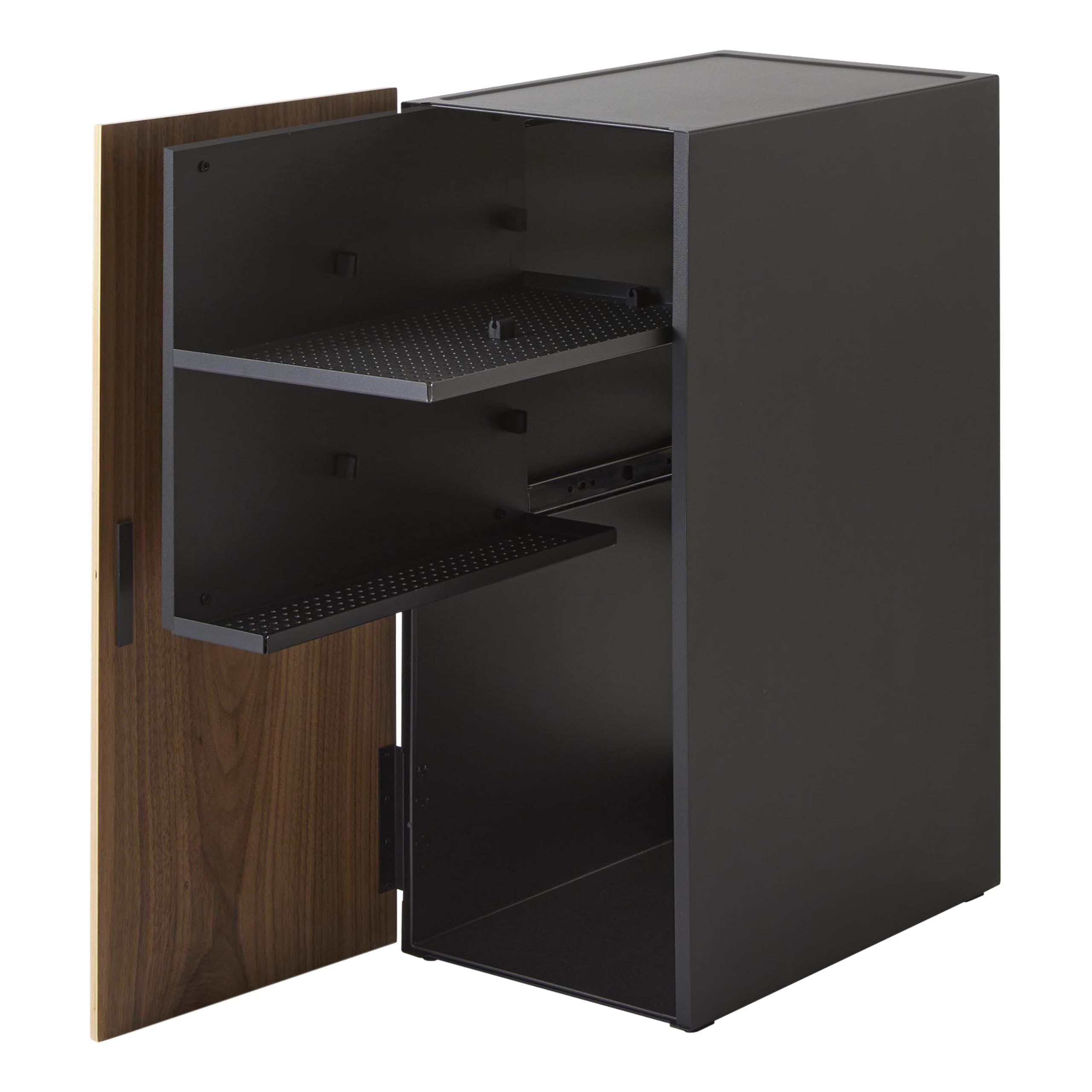 Yamazaki Home Tower Large Capacity Game Console Rack – Organize Controllers, Pull-Out Shelf, Cable Management - Steel