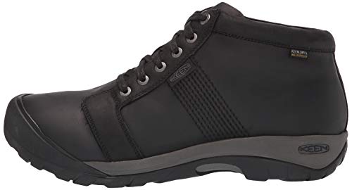 KEEN Men's Austin Mid Height Waterproof Casual Ankle Boot, Black/Black, 9