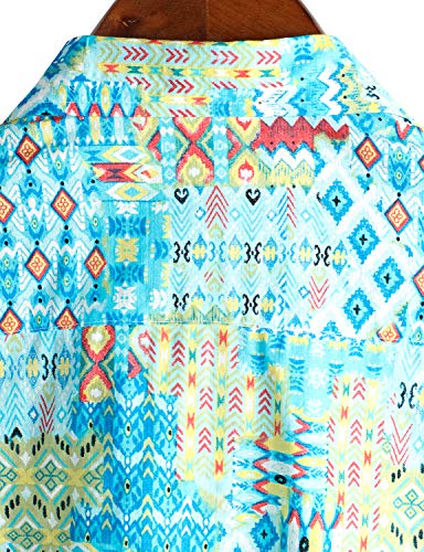 VATPAVE Mens Casual Hawaiian Shirts Short Sleeve Button Down Beach Shirts Tropical Floral Shirts X-Large Sky Blue