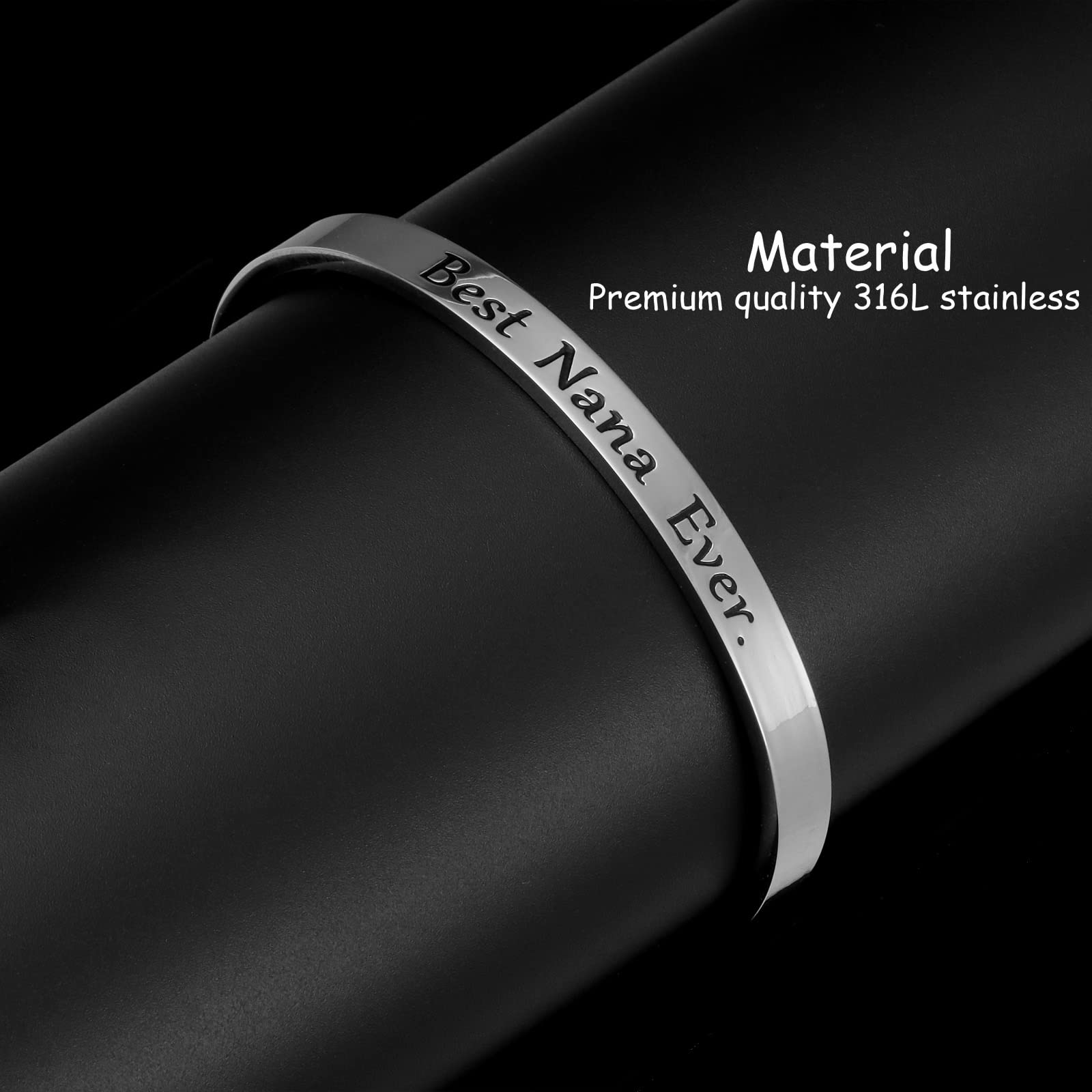 Kivosliviz Best Nana Ever Bracelet Birthday Gift for Nana Expandable Wire Bangle for Grandma