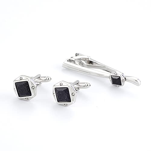 Men's Cufflinks Fashion Cufflinks Geometric Elegant Romantic Cuff Neck Tie Clip Set