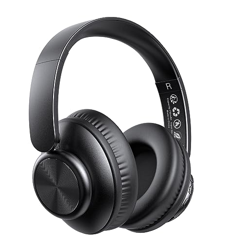 V8 Bluetooth Headphones, 80 Hours Playtime Wireless Headphones with Deep Bass,Lightweight Foldable Headphones Built-in Mic,HiFi Stereo Sound for Travel Work Laptop PC Cellphone