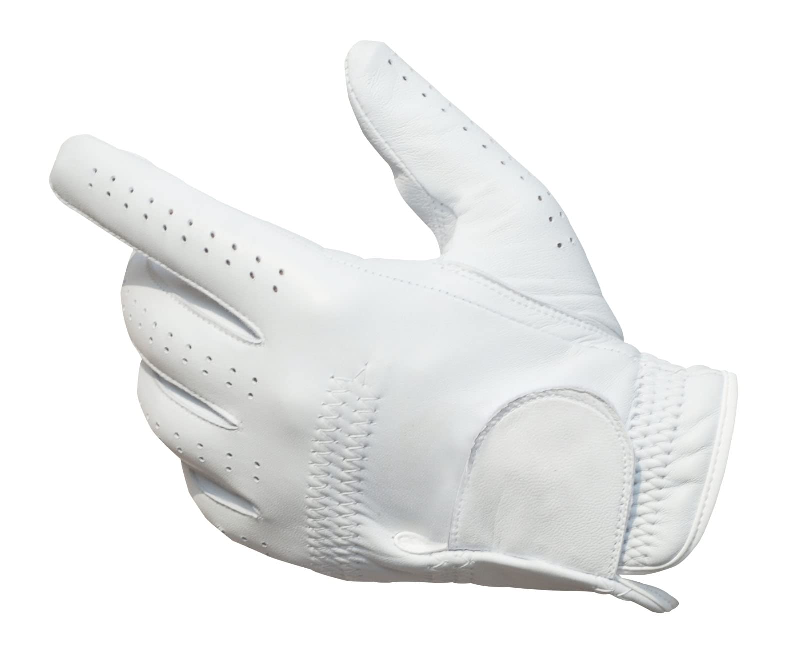 Men's Genuine 100% Cabretta Leather Golf Gloves, Made with Special Leather, Left Hand Glove (White, Small)