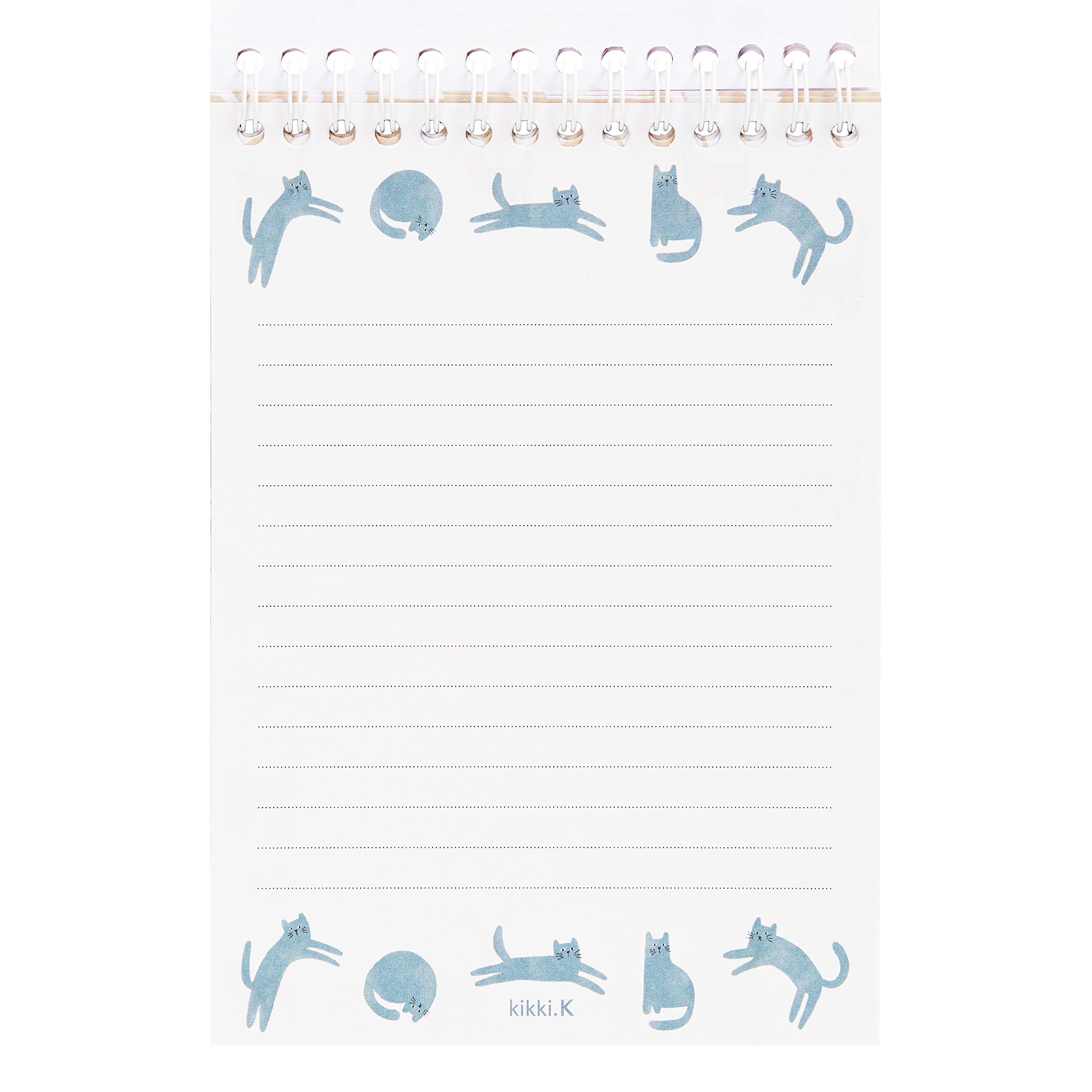 kikki.K Back to School Designer Collection - B6 Spiral Feature Notepad Vanilla, Includes 60 Printed Pages with 6 Unique Designs, Measures 6.97" L x 4.92" W x 4.92" H