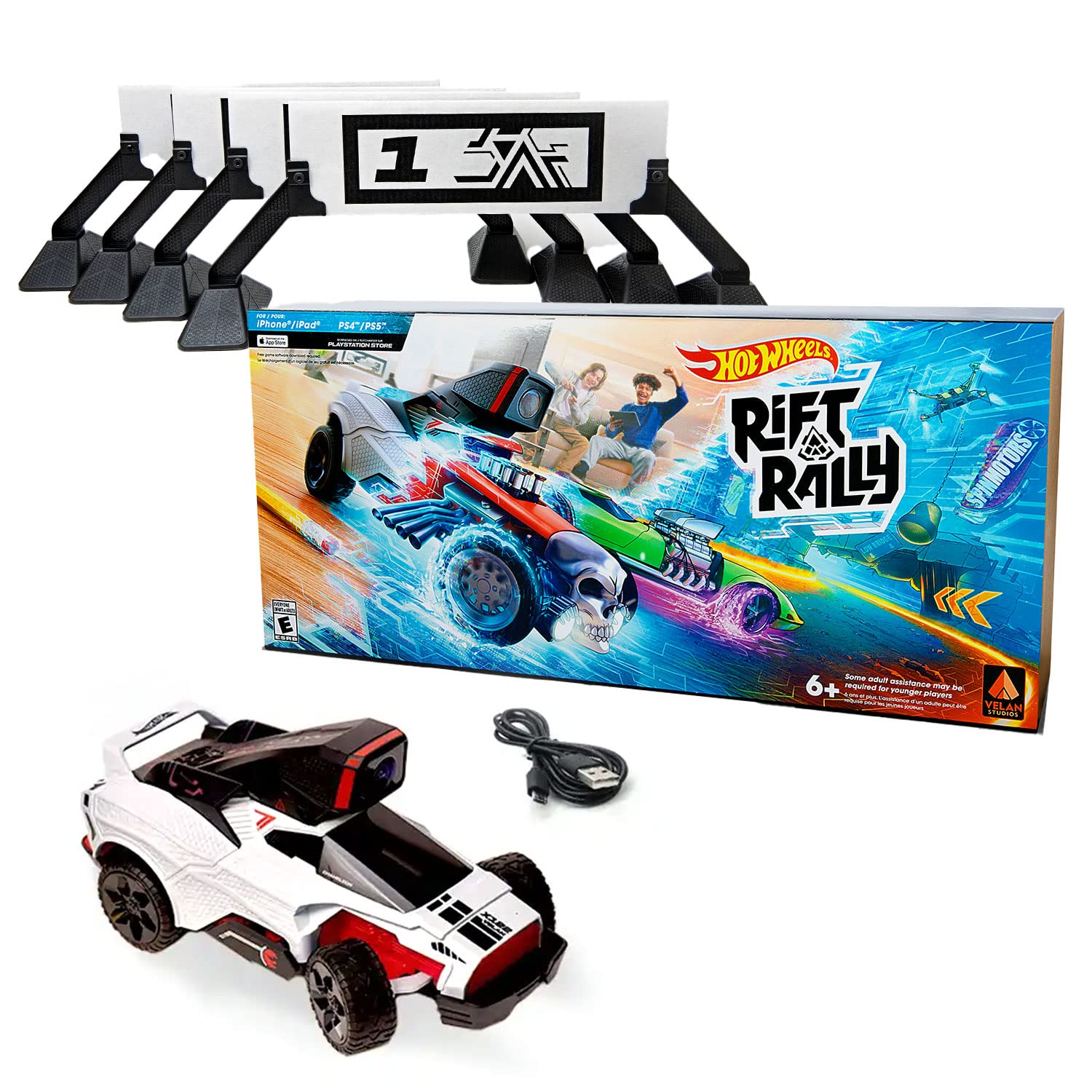 Hot Wheels: Rift Rally - Mixed Reality Driving Game - 140+ Legendary Hot Wheels - Multiple Game Modes - Customizable In-home Track - For PS 4/5, iPhone, iPad (Chameleon RC Supercar Collectors Edition)