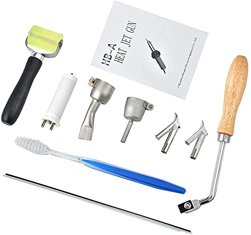 SKYTOU 1600W Heat Gun Hot Air Torch Plastic Welder Welding Hot Air Gun Kit with Speed Nozzles, Roller and PVC Plastic Rods