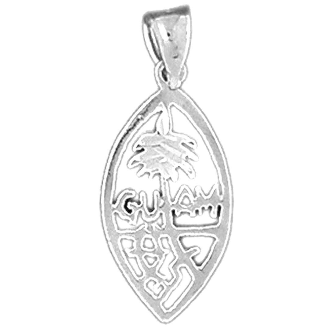 Jewels Obsession Guam Pendant | Sterling Silver 925 Guam Pendant - 25 mm