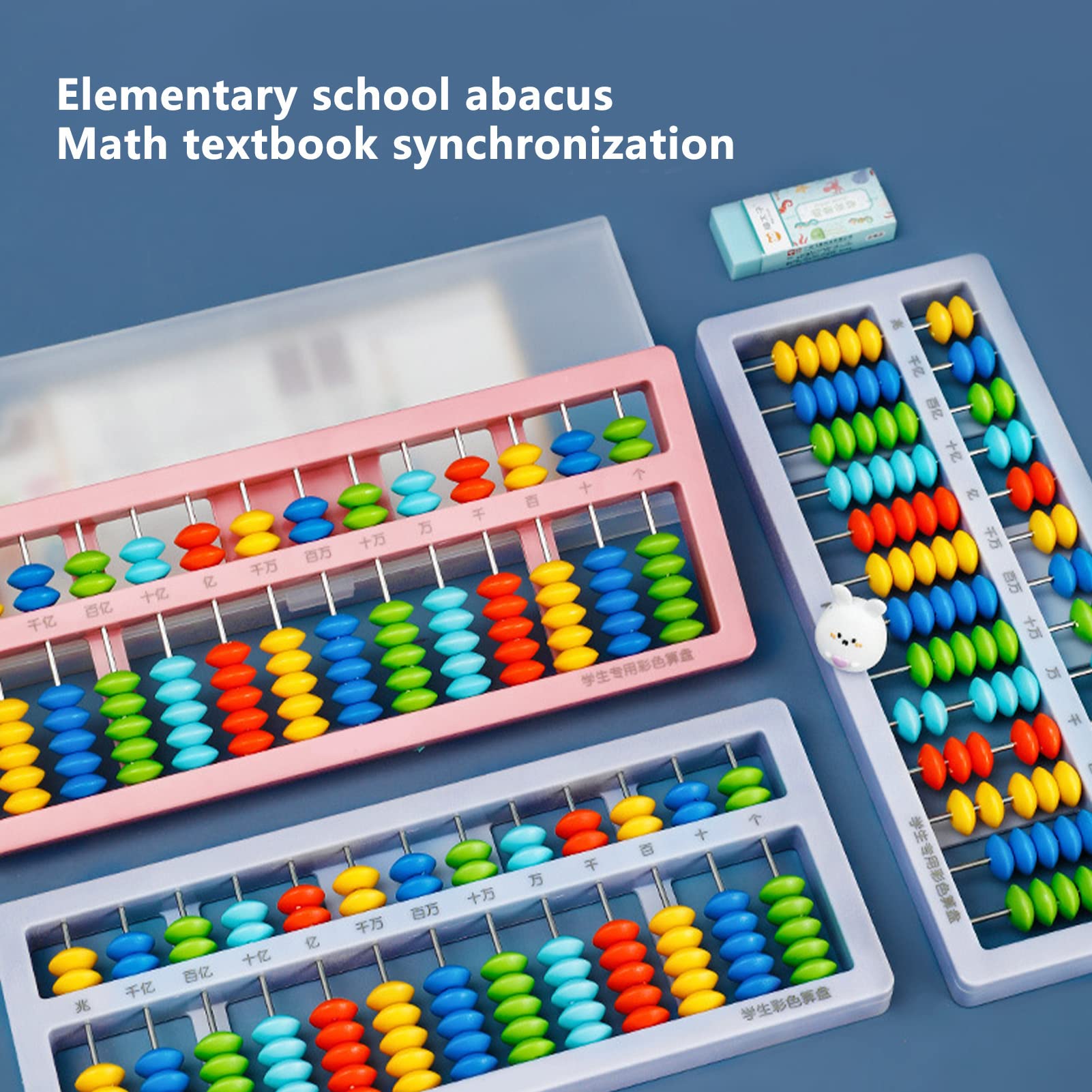 plplaaoo Abacus for Kids Math, Math Manipulatives Kindergarten, Counting Rack for Kids, Counters for Kids Math,Kids Math Learning Tools,Rainbow Abacus(Blue), Abacus for Kids Math Counting Toys bea