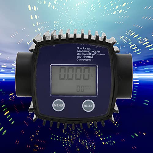 Oil Counter Gas Thread Sensor K25 1in Female Thread Flowmeter Digital Display Water Liquid Flow Sensor 10β100L/MIN(Blue)