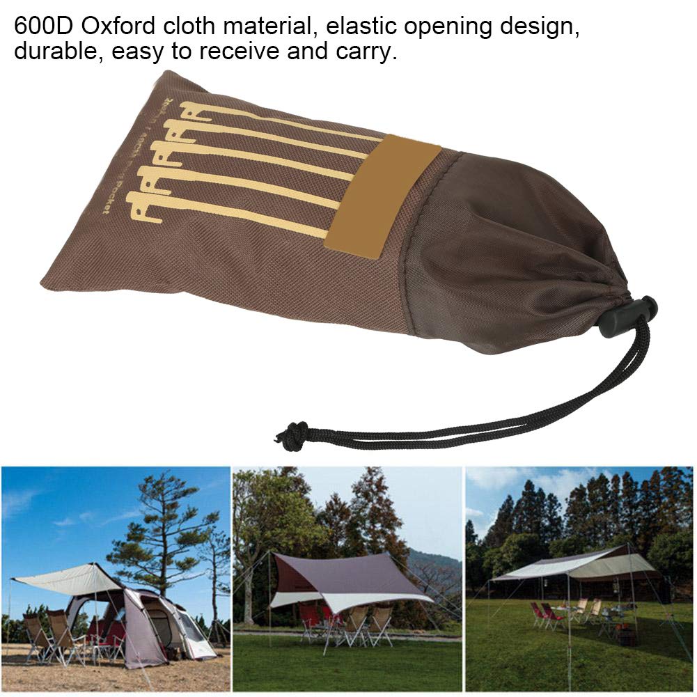 Keenso 2 Pcs Portable 600D Oxford Cloth Camping Nail Bag Camping Tent Stake Bag Tent Nail Hammer Stake Storage Bag