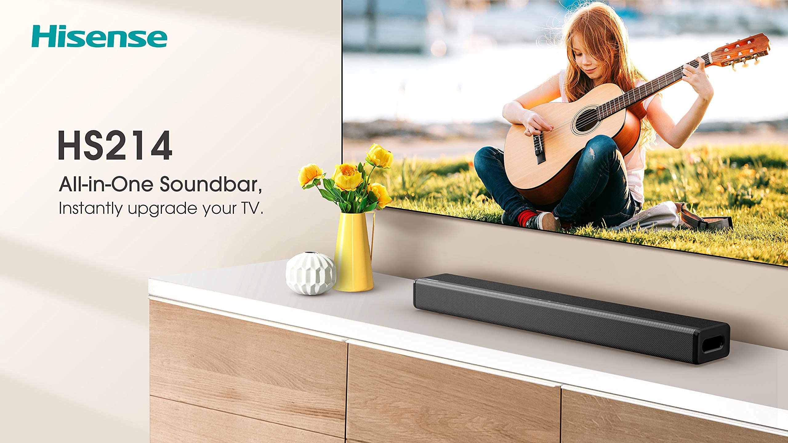 Hisense 2.1 Channel Sound Bar Home Theater System with Bluetooth (Model HS214) (Renewed)