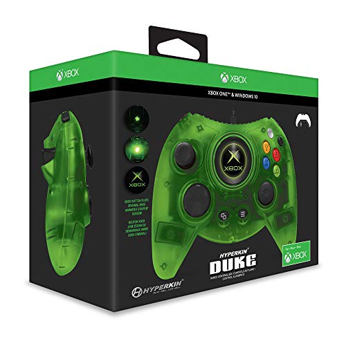 Hyperkin Duke Wired Controller for Xbox One/ Windows 10 PC (Green Limited Edition) - Officially Licensed by Xbox