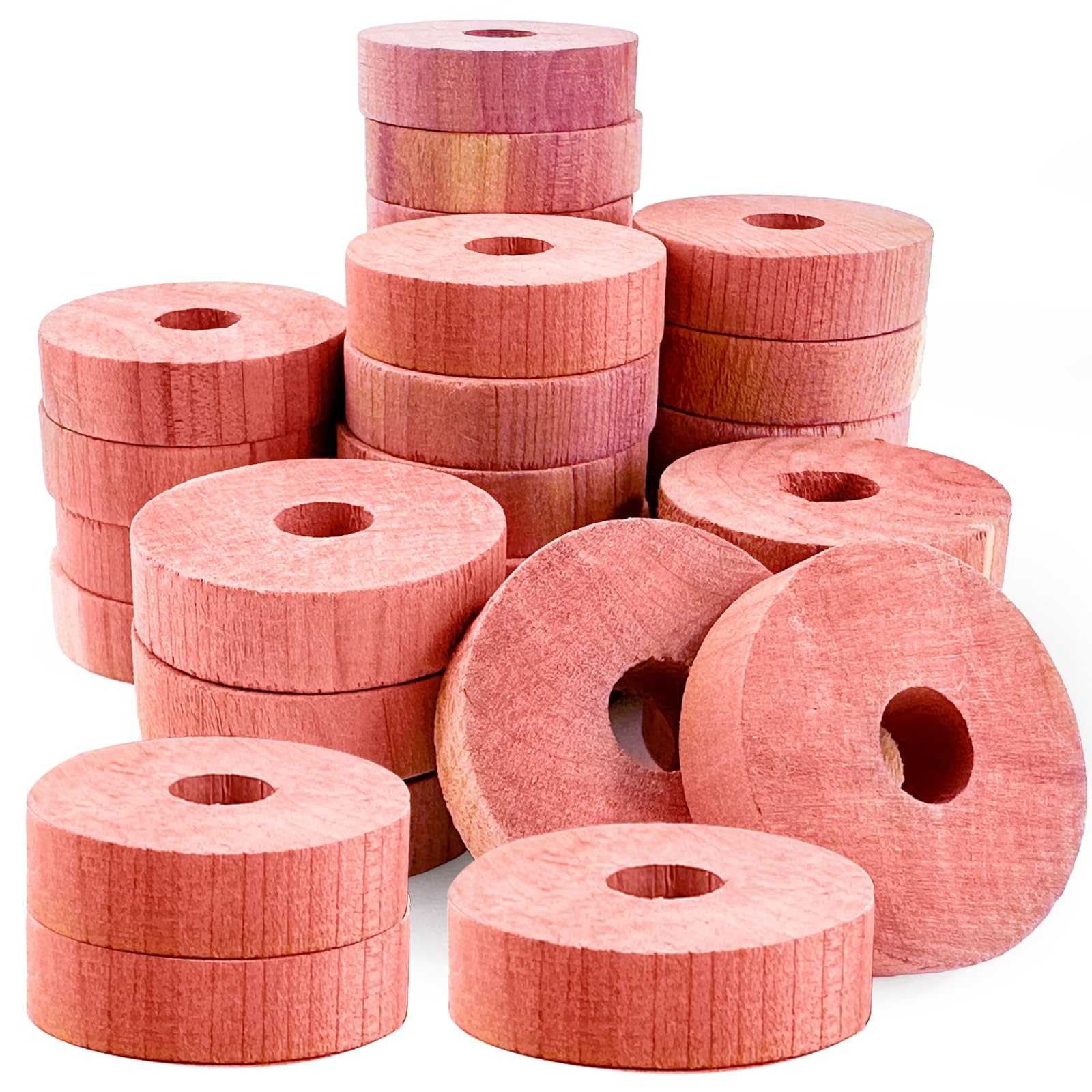 UNIVIVO 40PCS Cedar Rings, 100% Aromatic Red Cedar Blocks for Closet Storage, Wardrobe, Closets Drawers