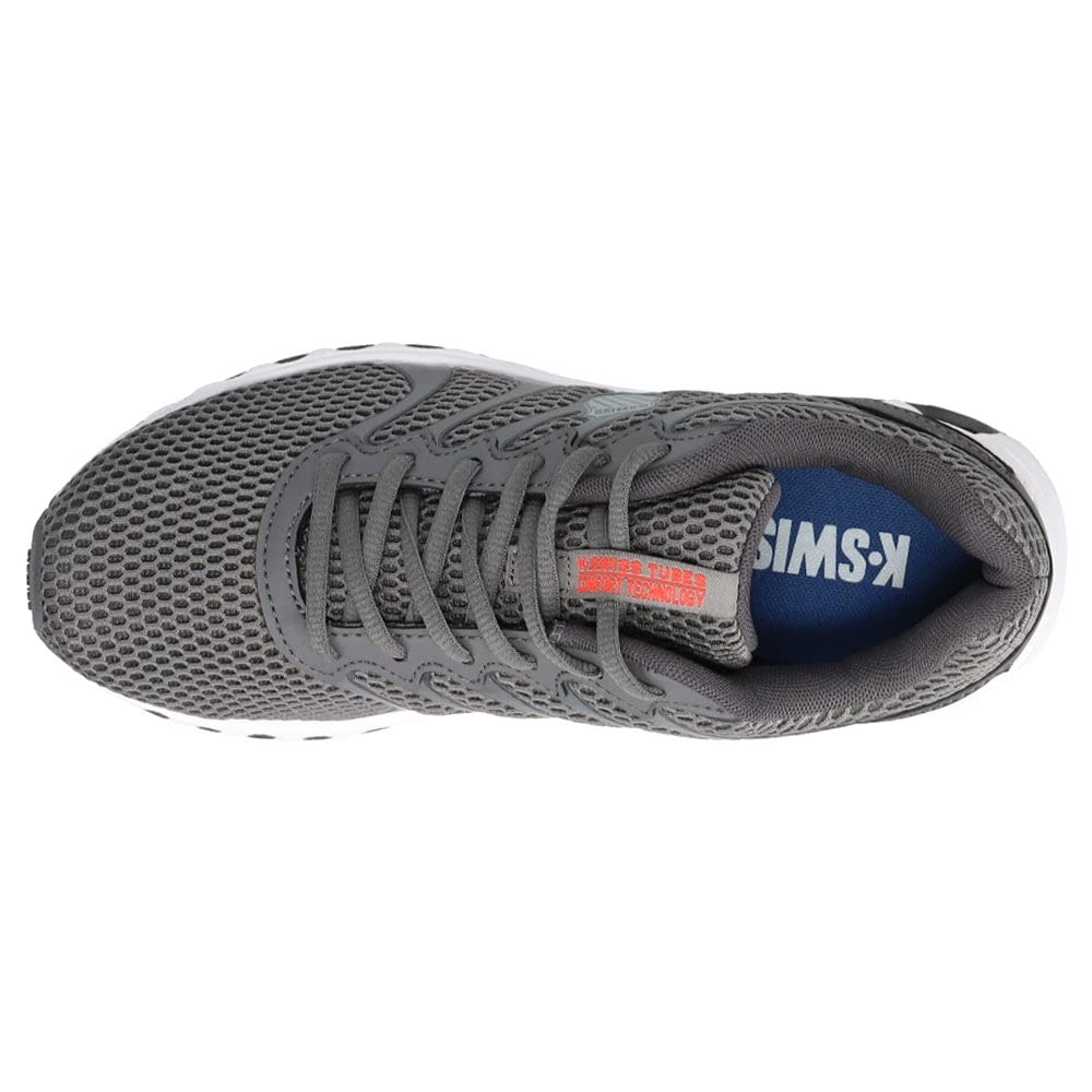 K-Swiss Men's Tubes 200 Training Shoe, Asphalt/Jet Black/Spicy Orange, 10 M