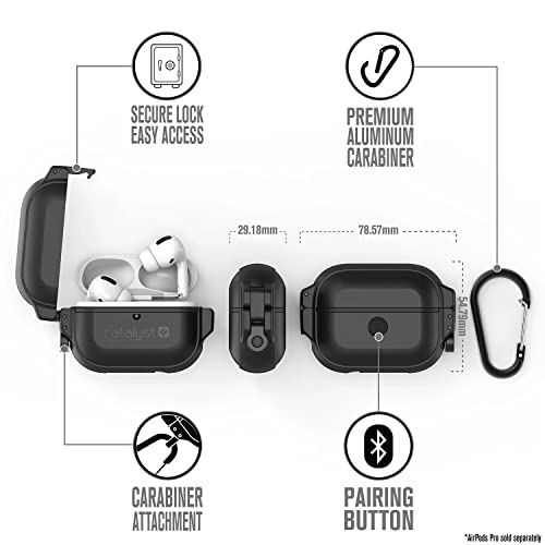 Total Protection Bundle, 2 Waterproof Cases for Airpods Pro. Secure Locking System, Full-Body Protective Rugged case, Shockproof, Carabiner