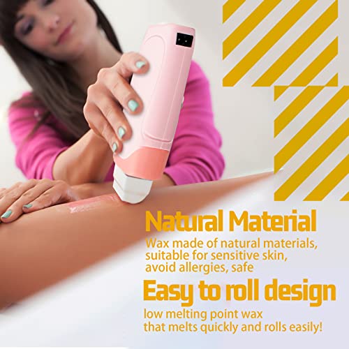 Waxfans roll on wax warmer,Easy to Use, roll on wax kit for hair removal,Suitable for Beginners Waxing at Home, wax roller Long-Lasting Hair Removal Effect Enjoy Sexy Skin,Great Gift wax roller kit,ce