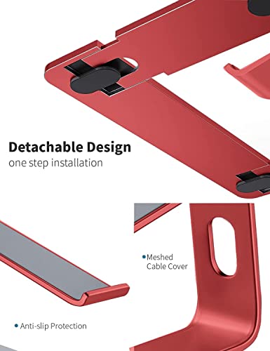 Laptop Stand for Desk Aluminum Computer Stand for Laptop Riser Holder Notebook Stand Compatible with MacBook Air Pro, Dell, HP, Lenovo Samsung, Alienware All Laptops 11-17.3β (Red)