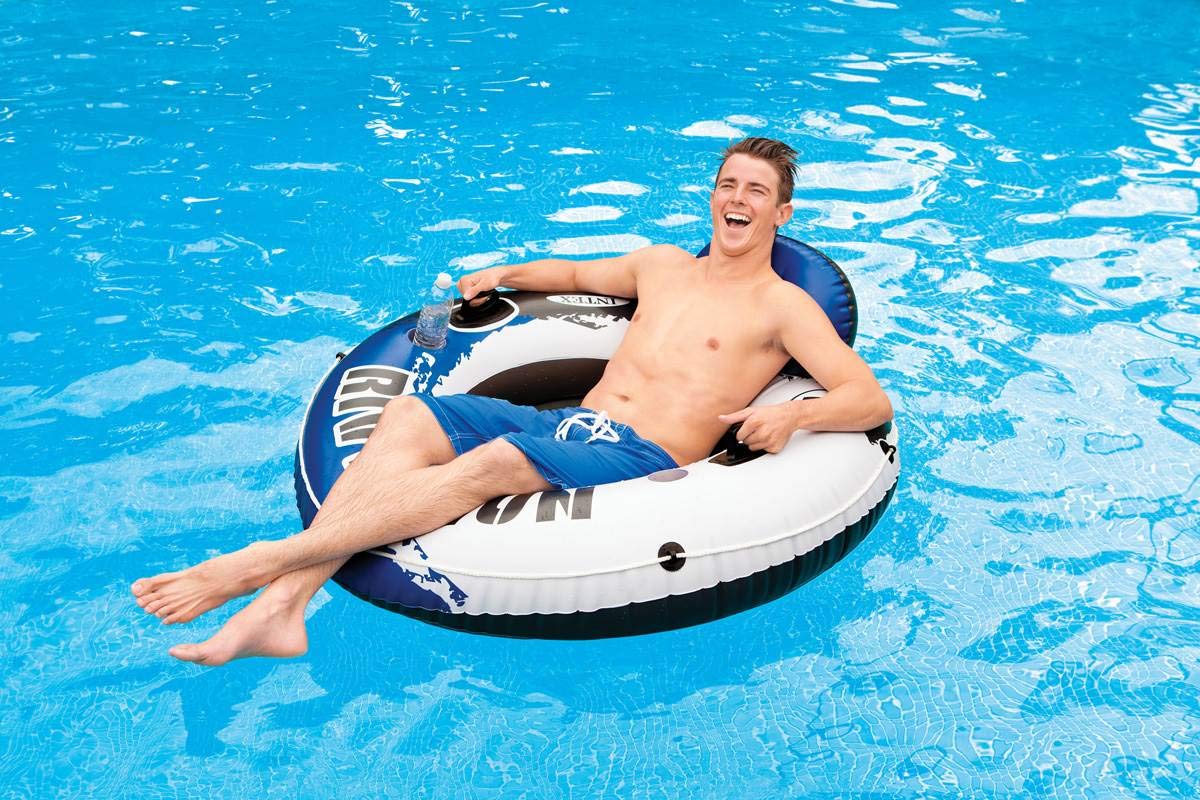 Intex River Run 1 Person Inflatable Floating Tube Lake/Pool/Ocean Raft (5 Pack)