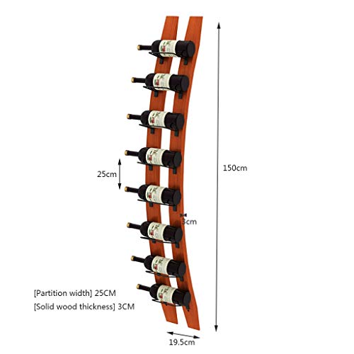 Wall Mounted Wine Rack Barrel Stave Hanging Wine Rack ,5/6/8 Bottle Barrel Stave Wooden Wall Mounted Wine Rack, Wine Bottle Holde Wall Mounted Wine Rack for Home (Size : 150 * 19.5