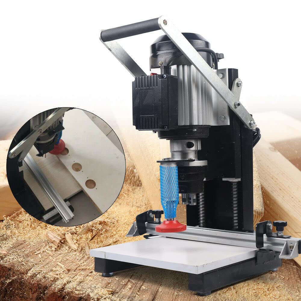 Portable Wood Drill Hinge Hole Machine, 110V 750W 2880R/min Pneumatic Woodworking Hole Drilling Puncher Equipment