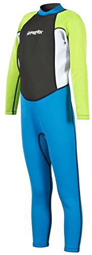 Hyperflex Access Unisex Full Body 3mm Backzip Wetsuit Watersports - Kid Sizes - Warm 4-Way Stretch Neoprene - Adjustable Collar and Flat Lock Construction - High Performance 50+ UV Shield