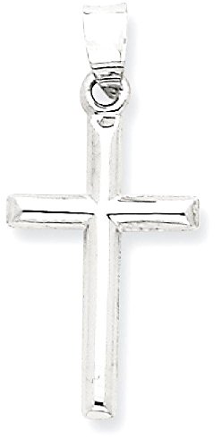 IceCarats 14K White Gold Latin Mexican Holy Cross Necklace Religious Pendant Jesus Christ Charm 26mm x 13mm Only