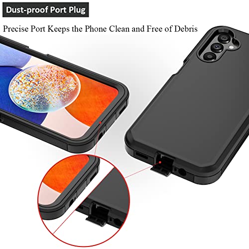TMIDVFV Compatible with Samsung Galaxy A14 5G Case, with Belt Clip Holster Heavy Duty Rugged Shockproof Full Body Protection Kickstand Phone case for Samsung Galaxy A14 5G (Black)