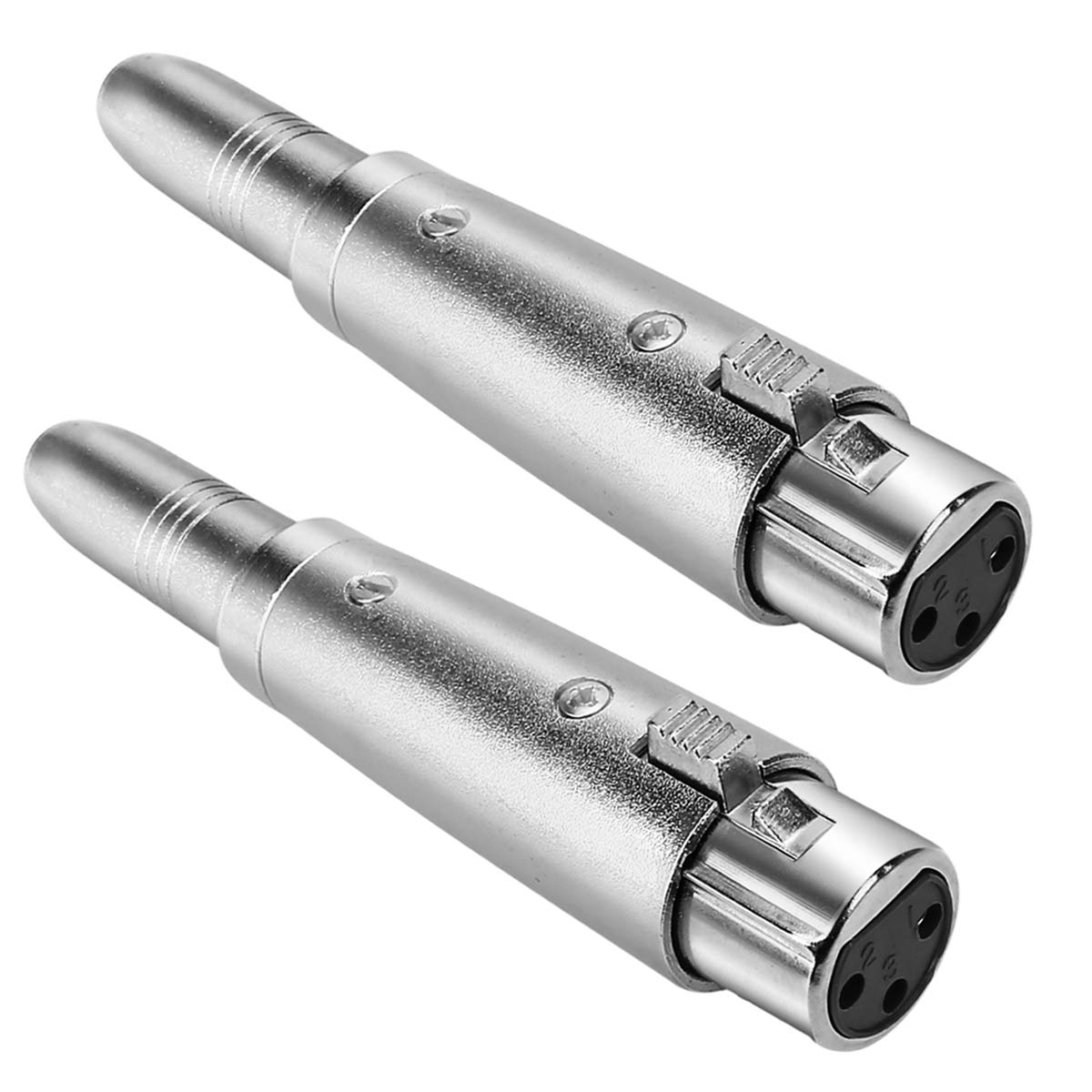 JOMLEY 3 PIN XLR Female to 1/4 inch Female Cable Adapter -2 Pack