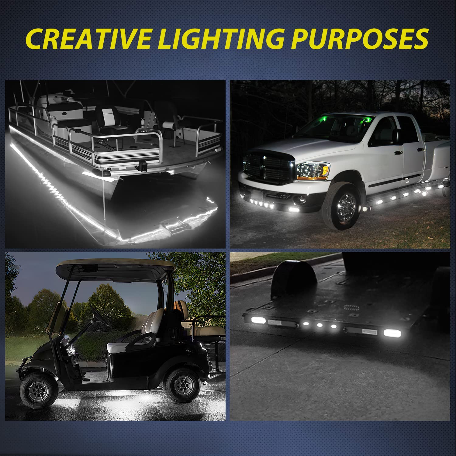 Nilight 10PCS 3.8β 6LED White LED Indicator Light Truck Camper Side Marker Light Marine Boat Stern Light Yacht Kayak Sailboat Trailer Bus RV Clearance Light 12V DC